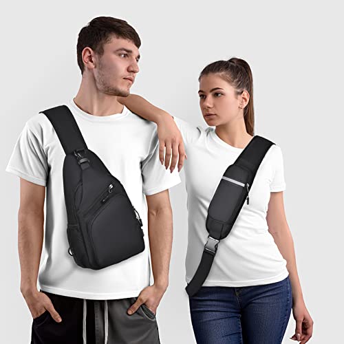 Sling Bag Sling Backpack Crossbody Bag for Women Men Chest Shoulder Bag Travel Hiking Daypack (Purple)