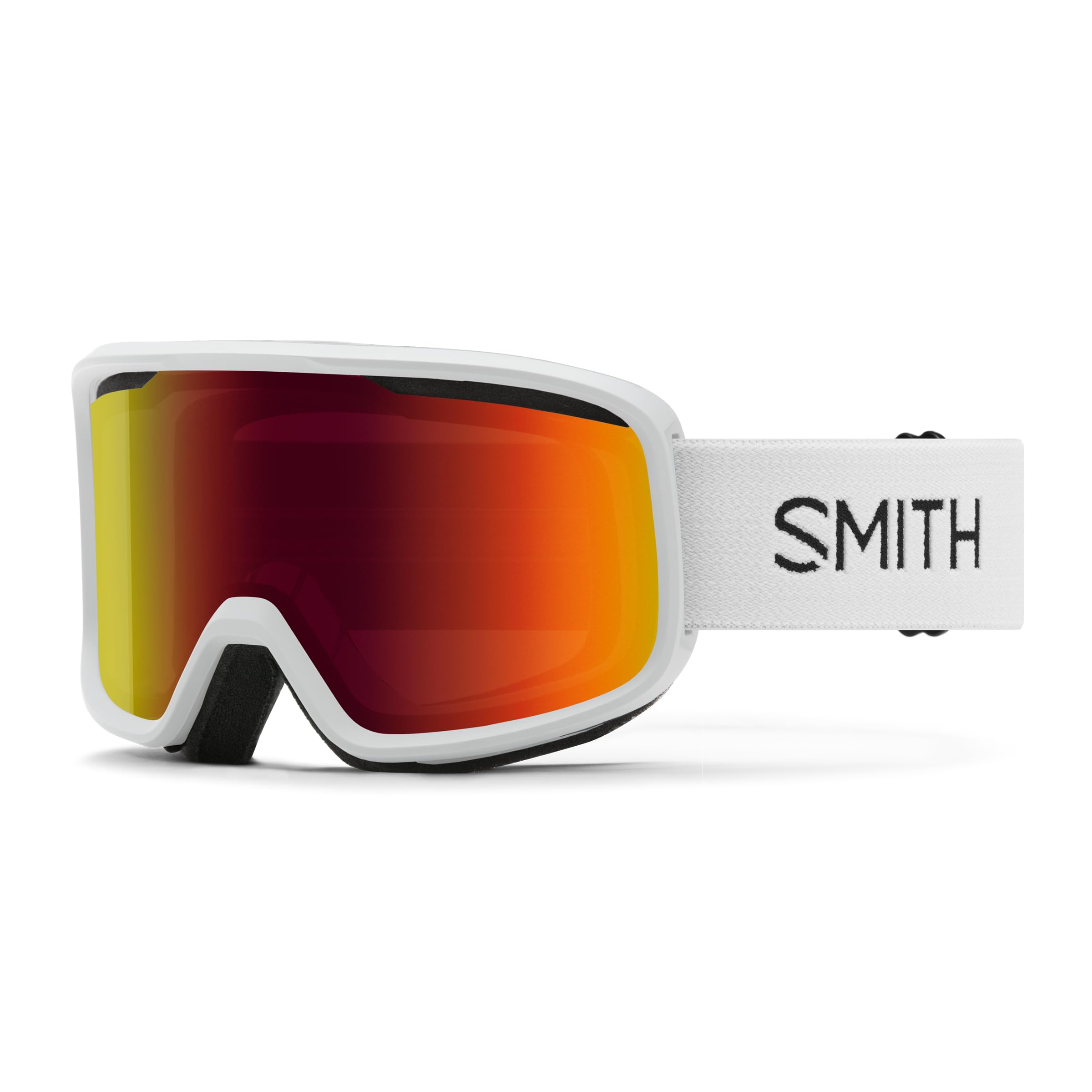 SMITH Frontier Goggles with Carbonic-x Lens ā Performance Snowsports Goggles with Replaceable Lens for Skiing & Snowboarding ā for Men & Women ā White + Red Sol-X Mirror Lens