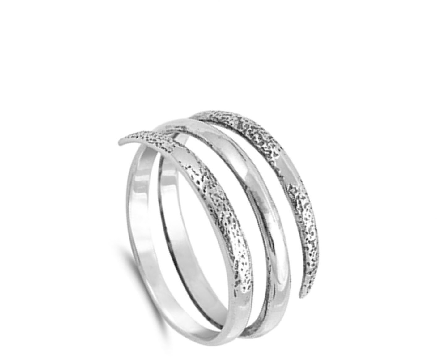 Open Spiral Thumb Unique Ring New .925 Sterling Silver Band Size 9