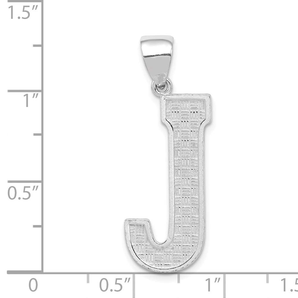 Solid 925 Sterling Silver Initial Letter J Alphabet Charm Pendant 35mm