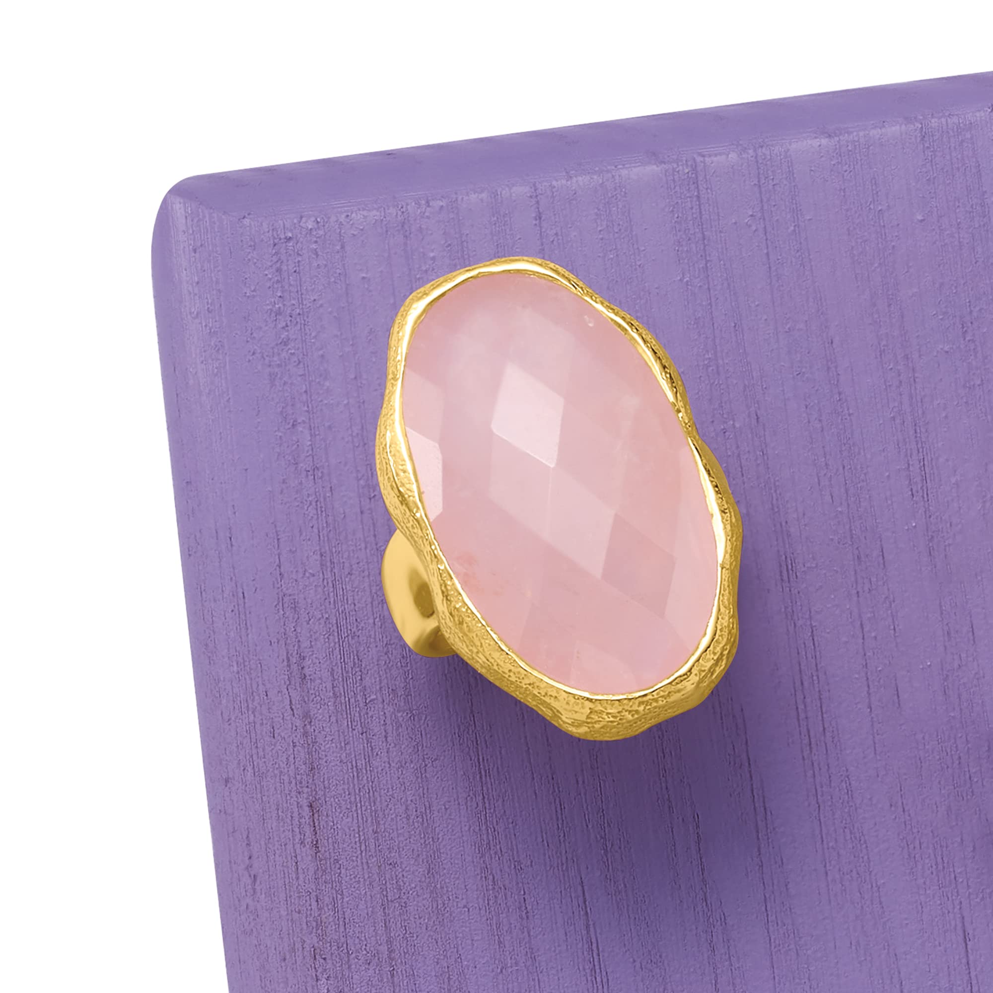 Ross-Simons 17.00 Carat Rose Quartz Ring in 18kt Gold Over Sterling. Size 8
