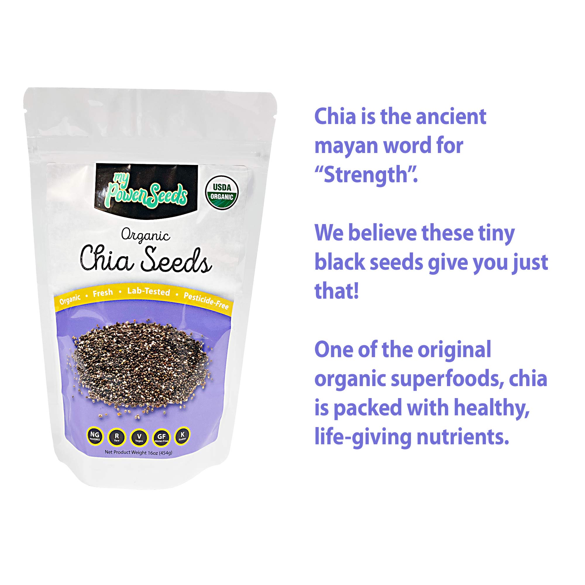 Sustainably Sourced Chia Seeds - Perfect for Snacking or Adding to Your Favorite Recipes - 1 lb