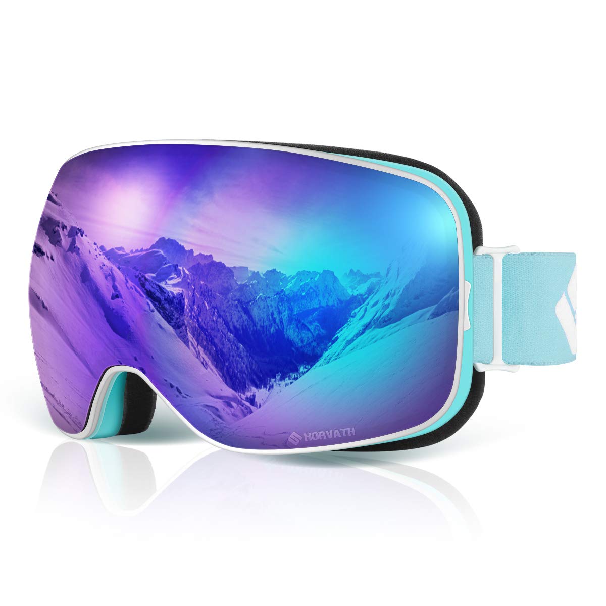 SH HORVATH HD Ski Snowboard Goggles, Magnetic HD Mirrored Lens for Men Women