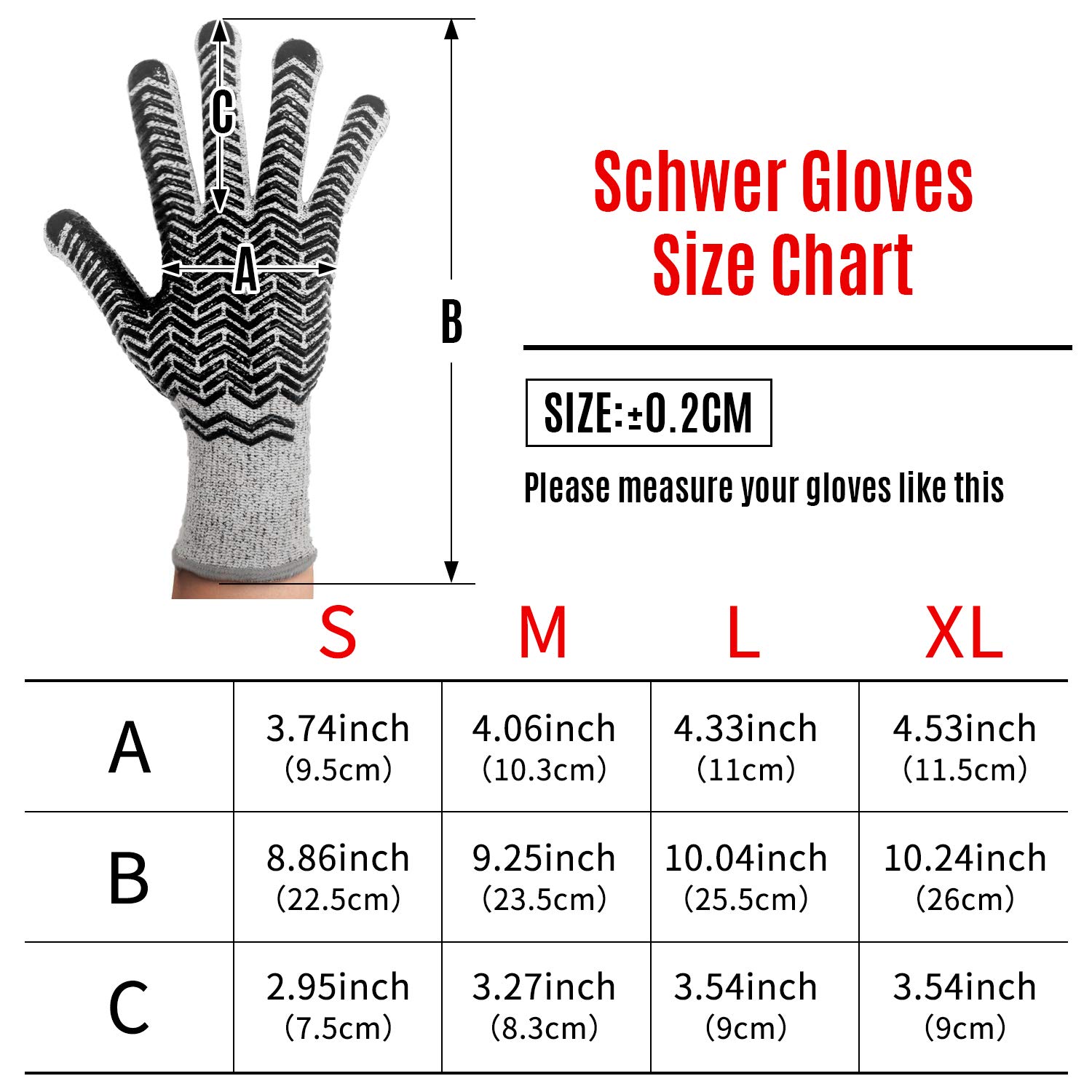 Schwer Level 5 Cut Resistant Cutting Gloves for Wood Carving Rotary Cutting Handling Glass Moving Boxes with Rubber Grip (M)