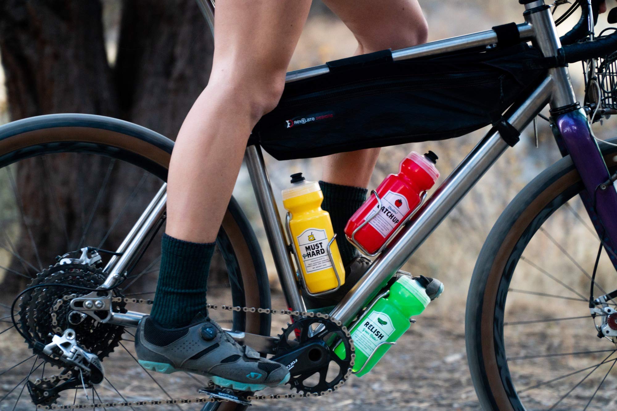 SPURCYCLE - "Must [GO] Hard Water Bottle|22 Ounces. Purist Water Bottle with MoFlo Cap, Resists Stains & Tastes Better. Flexible Bicycle Bottle. Don't Forget to Hydrate.