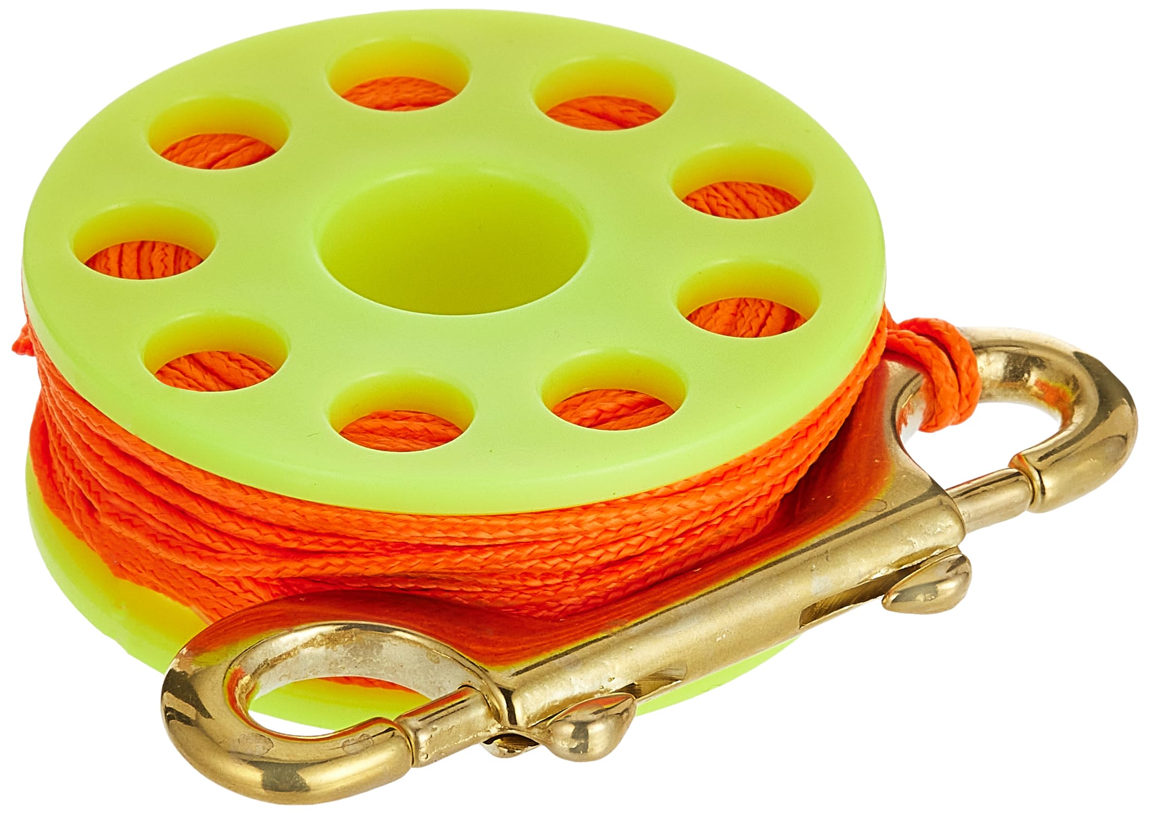 Scuba Choice Diving Yellow Compact Finger Spool 65ft Dive Reel- Orange Line