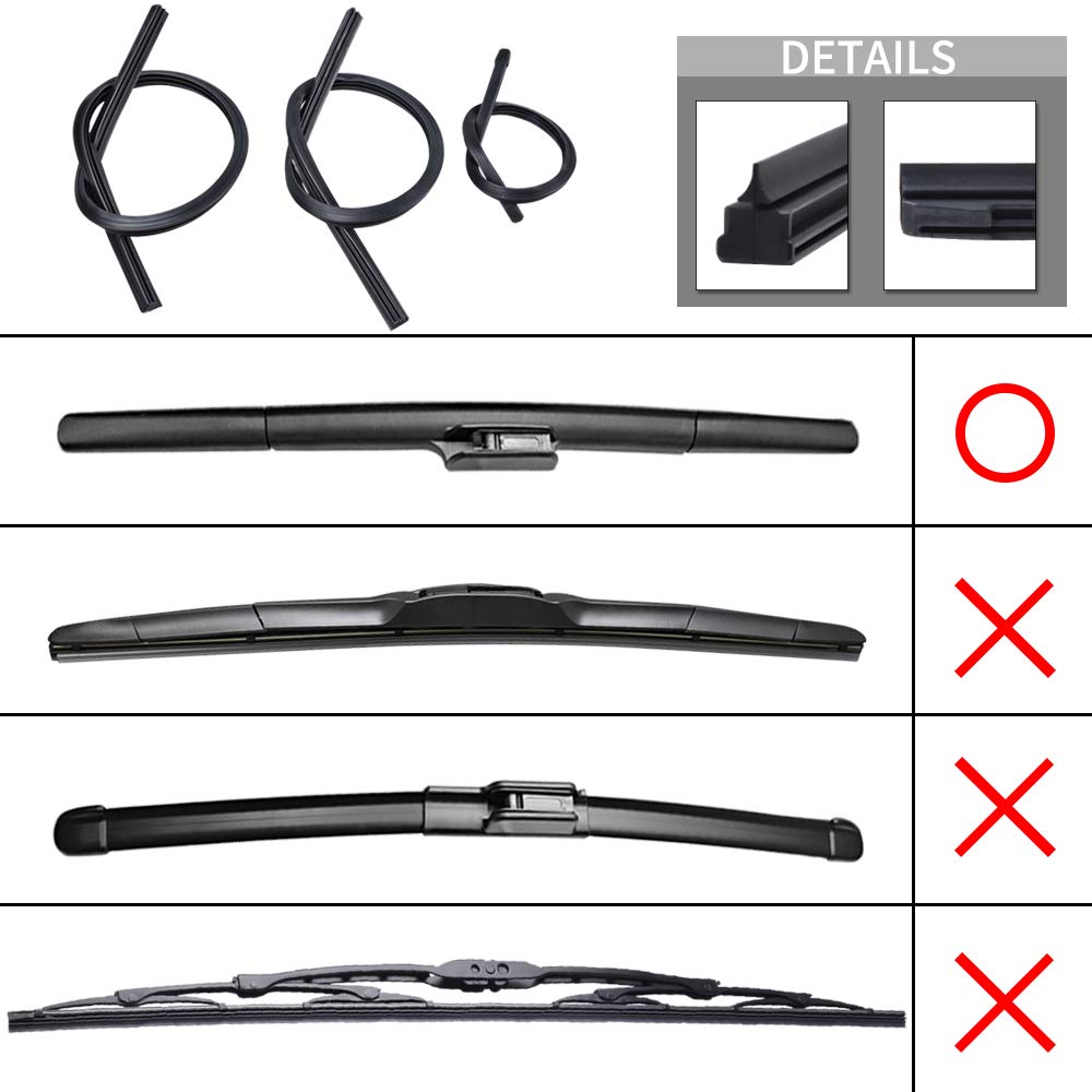 Replacement for Honda CRV 2012-2016, OTUAYAUTO Windshield Wiper Blade Refills - Replace OEM: 76622-STK-A02, 76632-STK-A02, 76732-T0A-003
