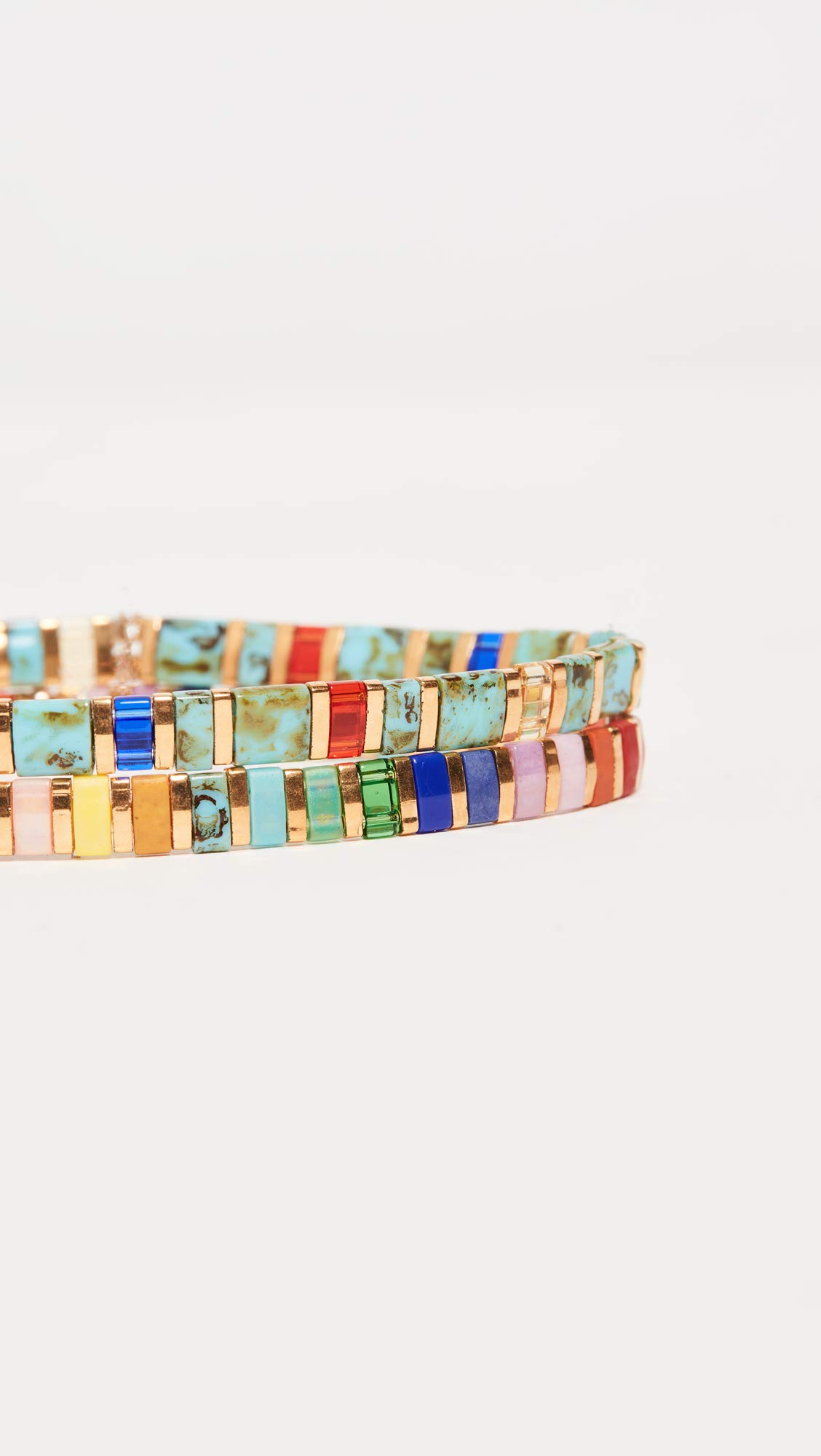 SHASHI Women's Set of 2 Bracelets, Jewel Tone, Floral, One Size