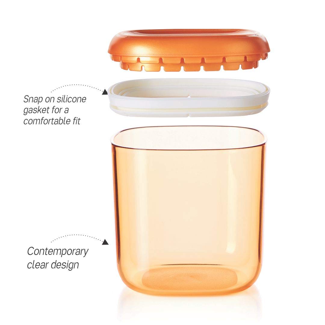 Tupperware Polycarbonate Cookie Jar - 240 ml, 780 ml, 1.3 Liter, 1.8 Liter, 4 Pieces, Orange