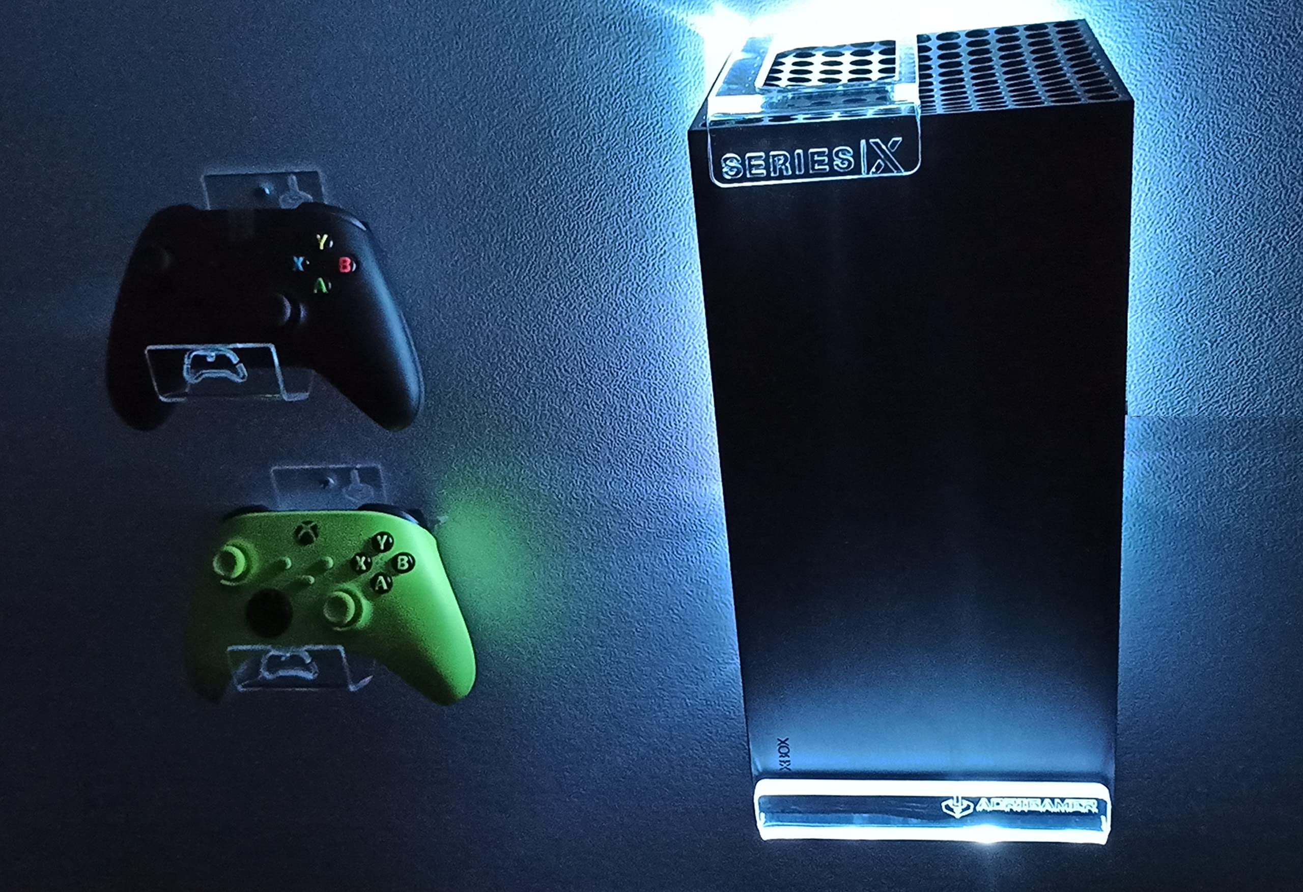 Wall Mount for Xbox SERIES S with Multicolor LED Lighting KIT + 2 Control Mount