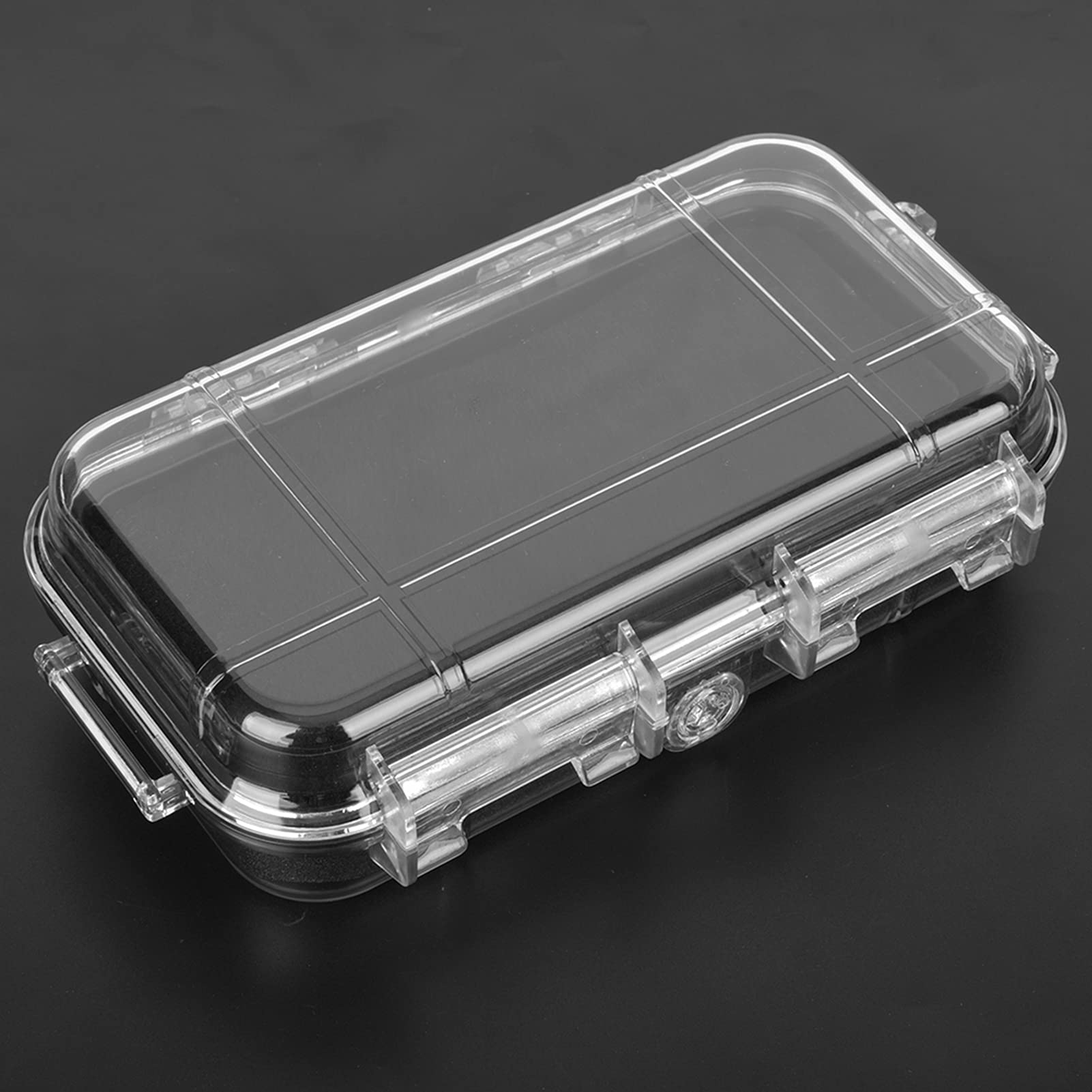 Survival Box Container Waterproof Shockproof Storage Box Outdoor Plastic Airtight Case Container Storage Carry Box(L-Transparent )