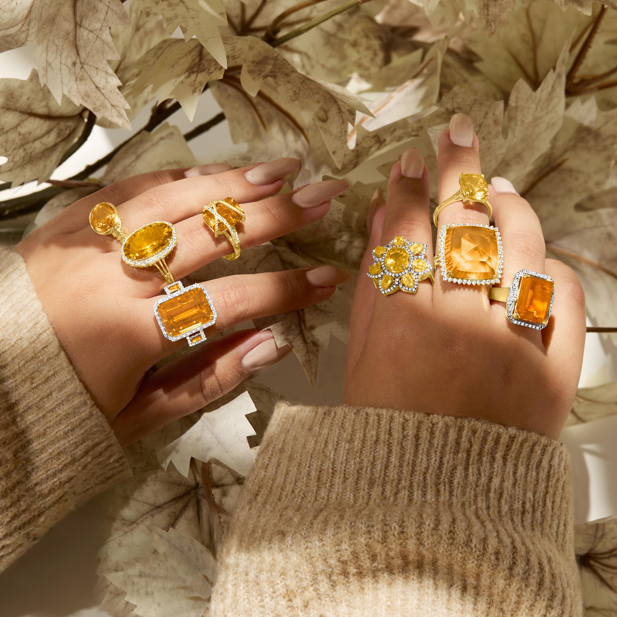 Ross-Simons 7.00 Carat Citrine and .15 ct. t.w. Diamond Ring in 14kt Yellow Gold. Size 6