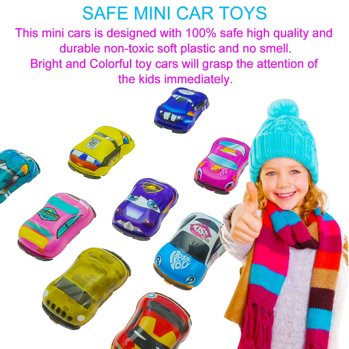 Pull Back Car, 30 Pack Assorted Mini Plastic Vehicle Set, Pull Back Truck and Car Toys for Boys Kids Child Party Favors, Car Toy Play Set