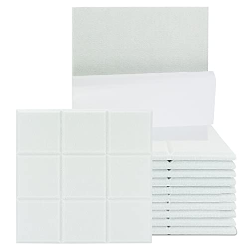 Troystudio Thickened Acoustic Panels Self-adhesive - 12 X 12 X 0.5 Inches 12 Pack Grid Sound Absorbing Panel, Recording Studio Acoustical Treatments Soundproof Wall Panels