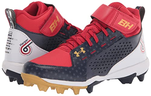 Under Armour Boys' Harper 6 Mid RM Jr. Limited Edition, White (100)/Midnight Navy, 4.5 M US