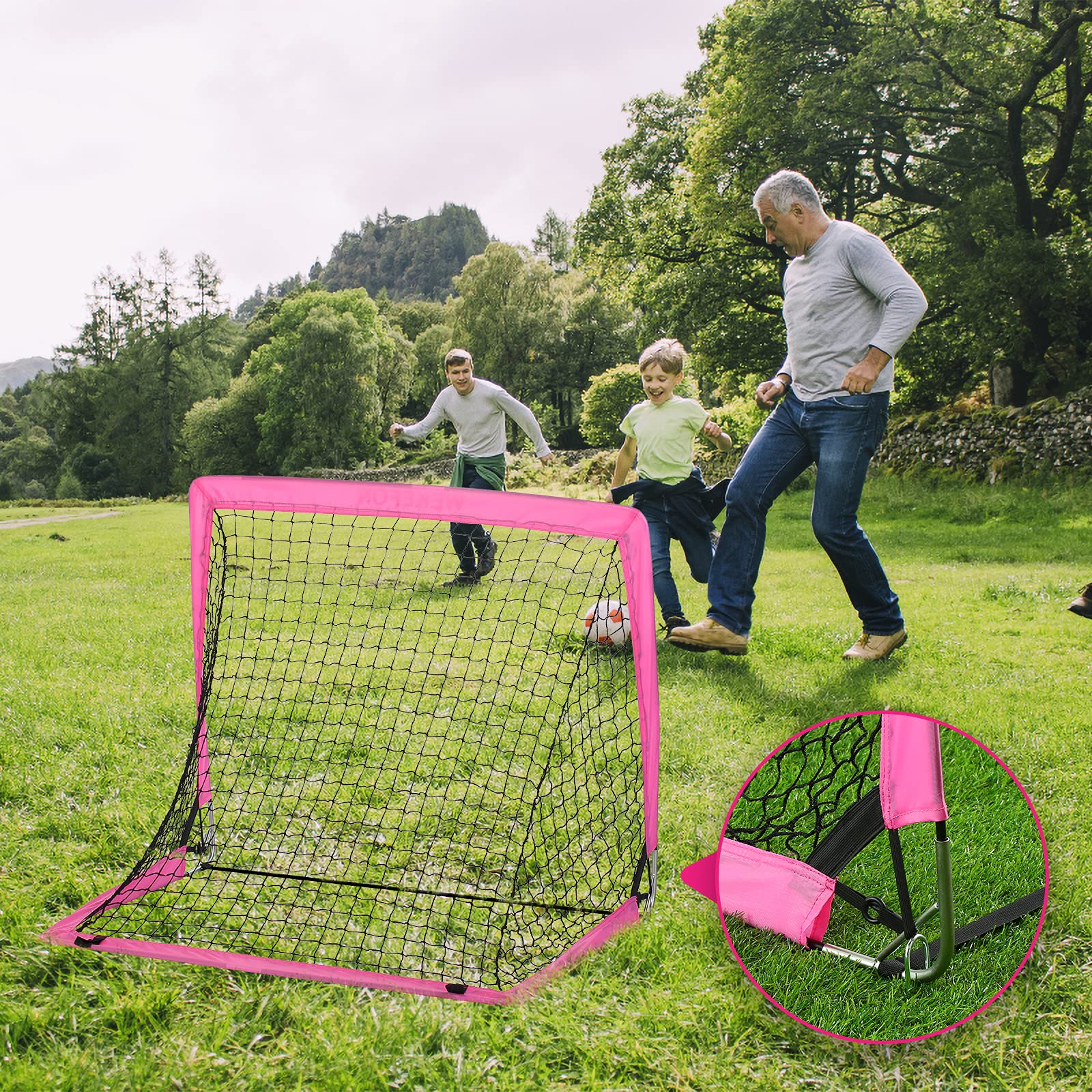 Soccer Goal for Backyard Set of 2 - Size 2.9'x2.4' Portable Pop Up Practice Mini Soccer Goals with Carry Case - Lightweight and Foldable - Ideal for Kids Age 1-8