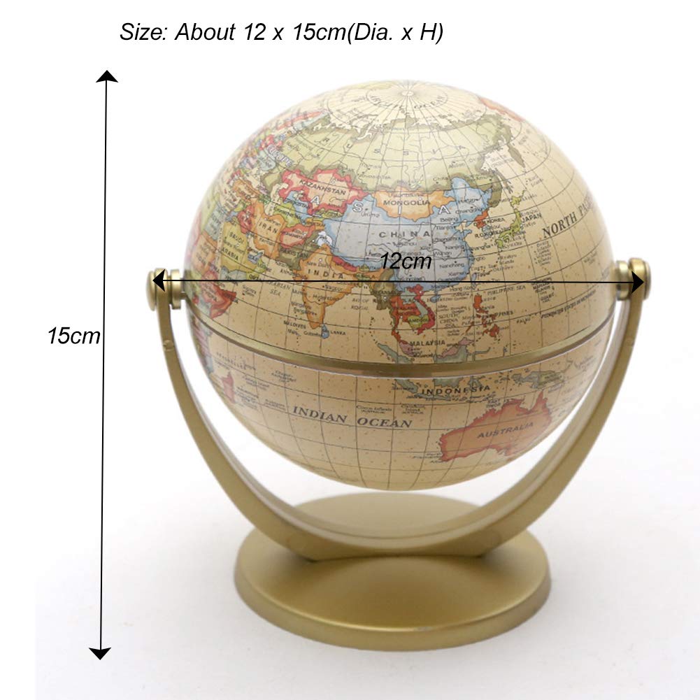 SQER Mini Globe,High Definition World Globe,About 12 x 15cm(Dia. x H),Suitable for Students, Children, Adults, The Elderly