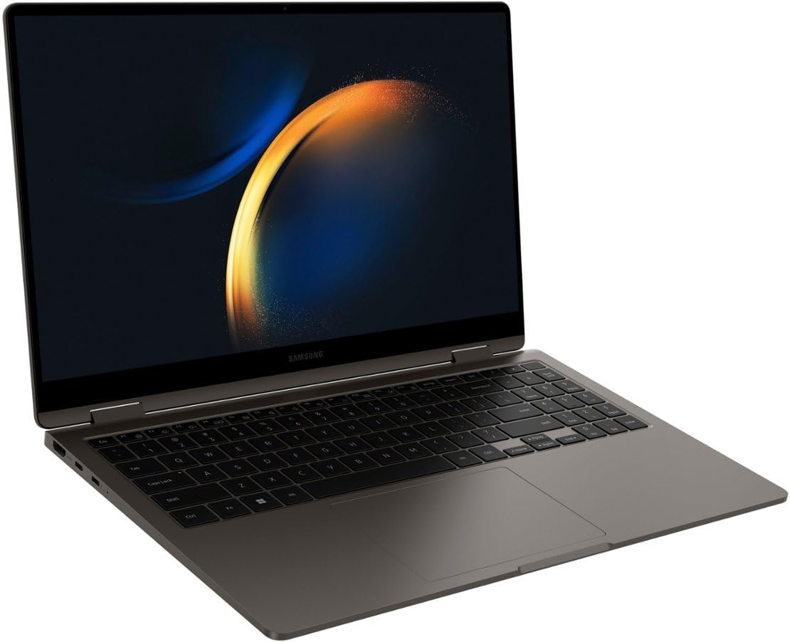 Samsung Galaxy Book3 360 2-in-1 Laptop 15.6"" FHD AMOLED Touchscreen 13th Gen Intel 12-Core i7-1360P 16GB RAM 1TB SSD Backlit Fingerprint Thunderbolt Fast Charging Long Battery Life Win11 Gray, Black