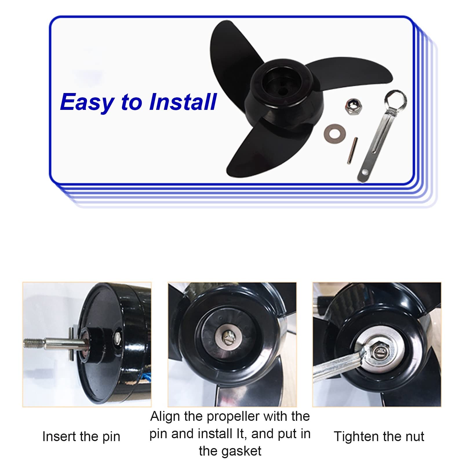 trolling Motor 24v 100 Lbs Thrust Boat Motors with Adjustable Handle, Inflatable Boat Fishing Boat Dinghy Kayak Outboard Motor, Saltwater Boat Motor