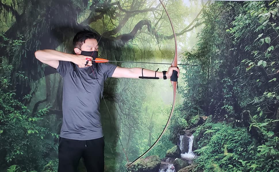 SAS Pioneer 68" Longbow Traditional Wood Long Bow Archery Target Hunting (Left Hand 55 pounds)
