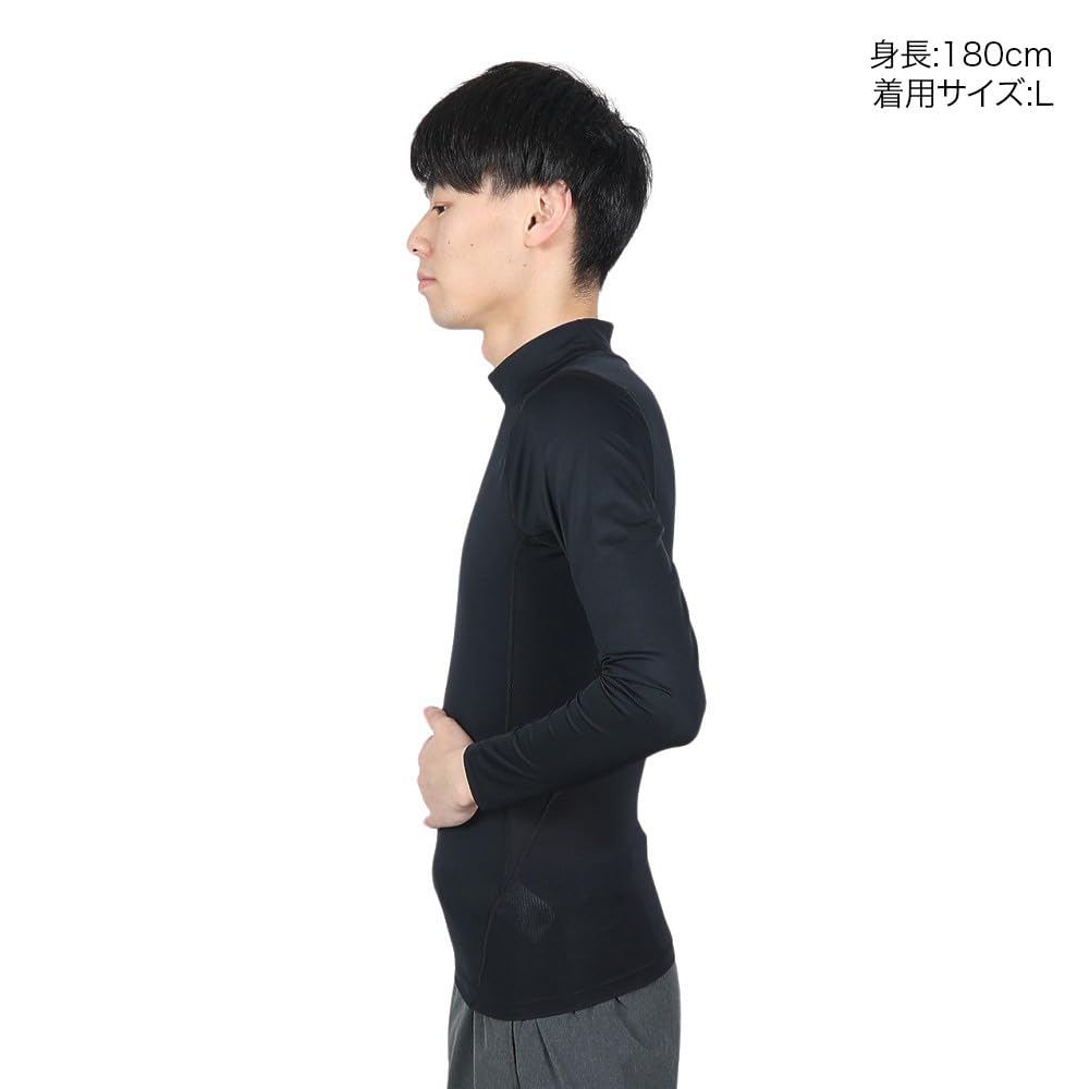 Under Armour Men's HeatGear Armour Mock Long Sleeve T-Shirt, Black (001)/White, Small