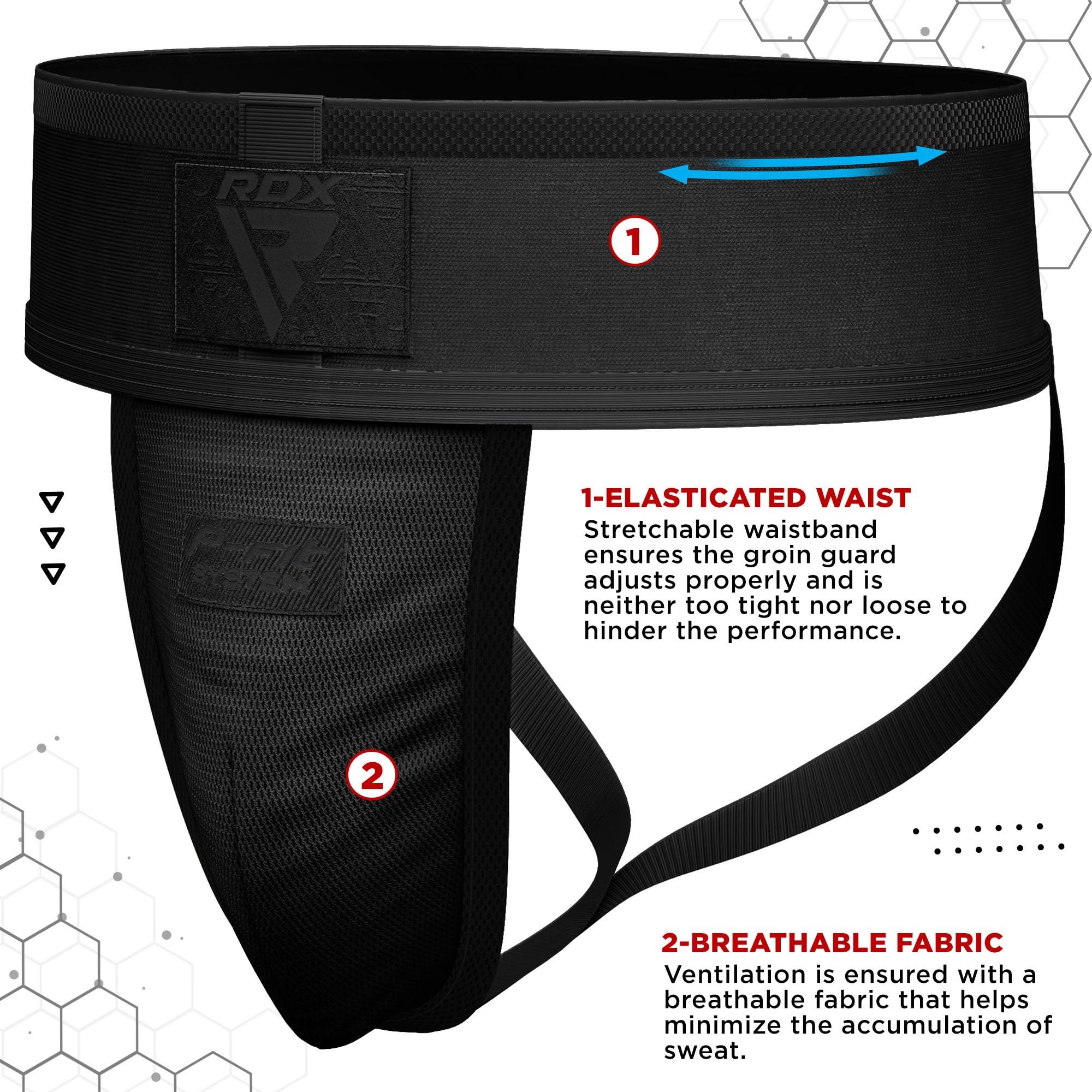 RDX Groin Protector Cup Men, Boxing Kickboxing MMA Muay Thai Sparring Groin Guard, Ventilated Adjustable,Karate Fighting Training, Underwear Jiu Jitsu BJJ Protection, Boys Youth