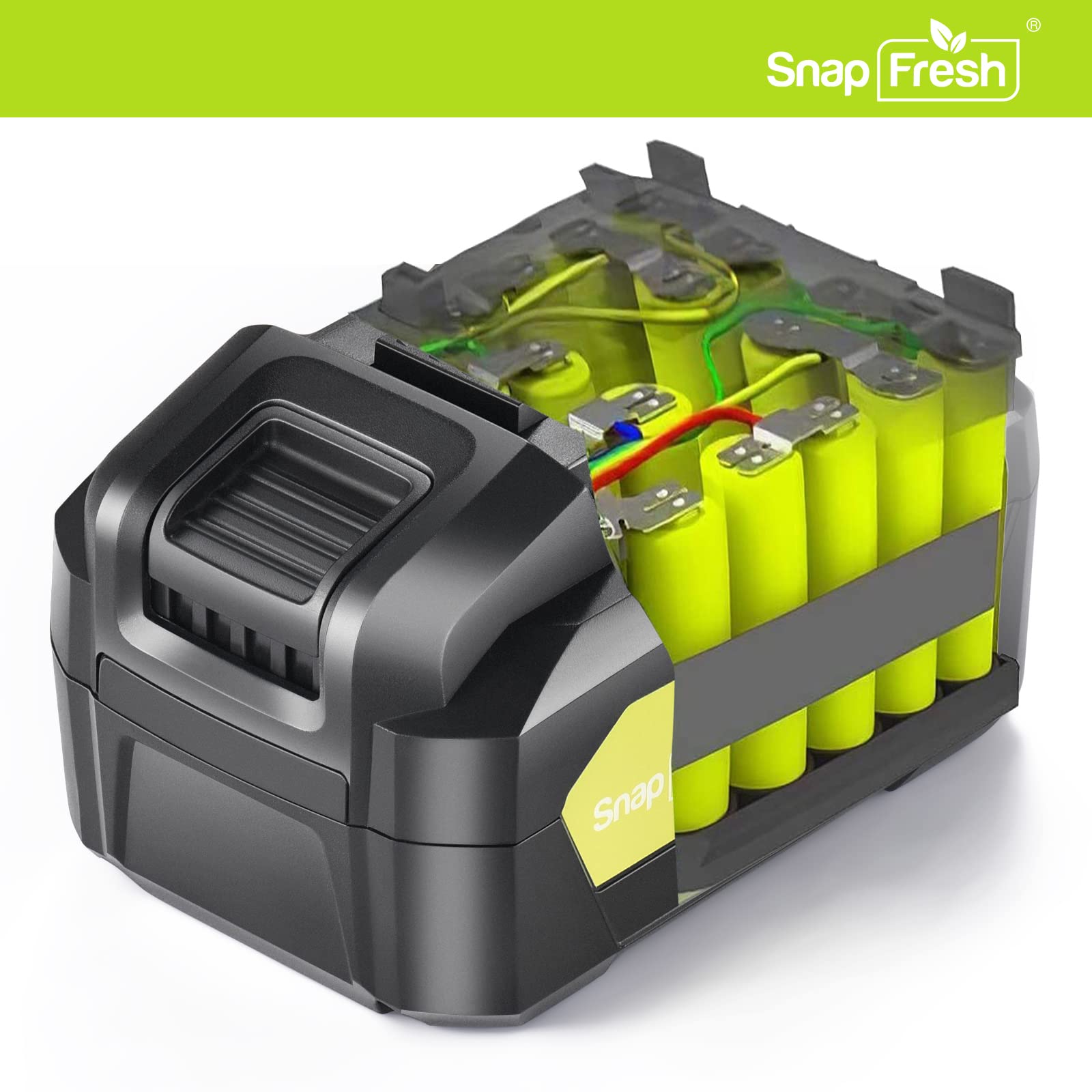 SnapFresh 20V Lithium Battery - 4.0Ah Li-ion Battery Packs for Cordless Tools, Long Life Battery Work with All Cordless Tools Only, Lithium-Ion Battery Support Fast Charging (BBT-DC40A)