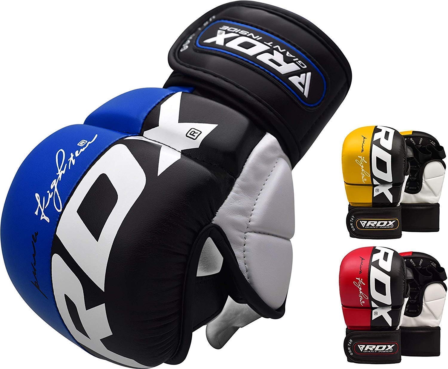 RDX MMA Gloves for Martial Arts Training and Sparring, Mitts for Grappling, Kickboxing, Muay Thai, Punching Bag & Cage Fighting Men Women Home Gym Use