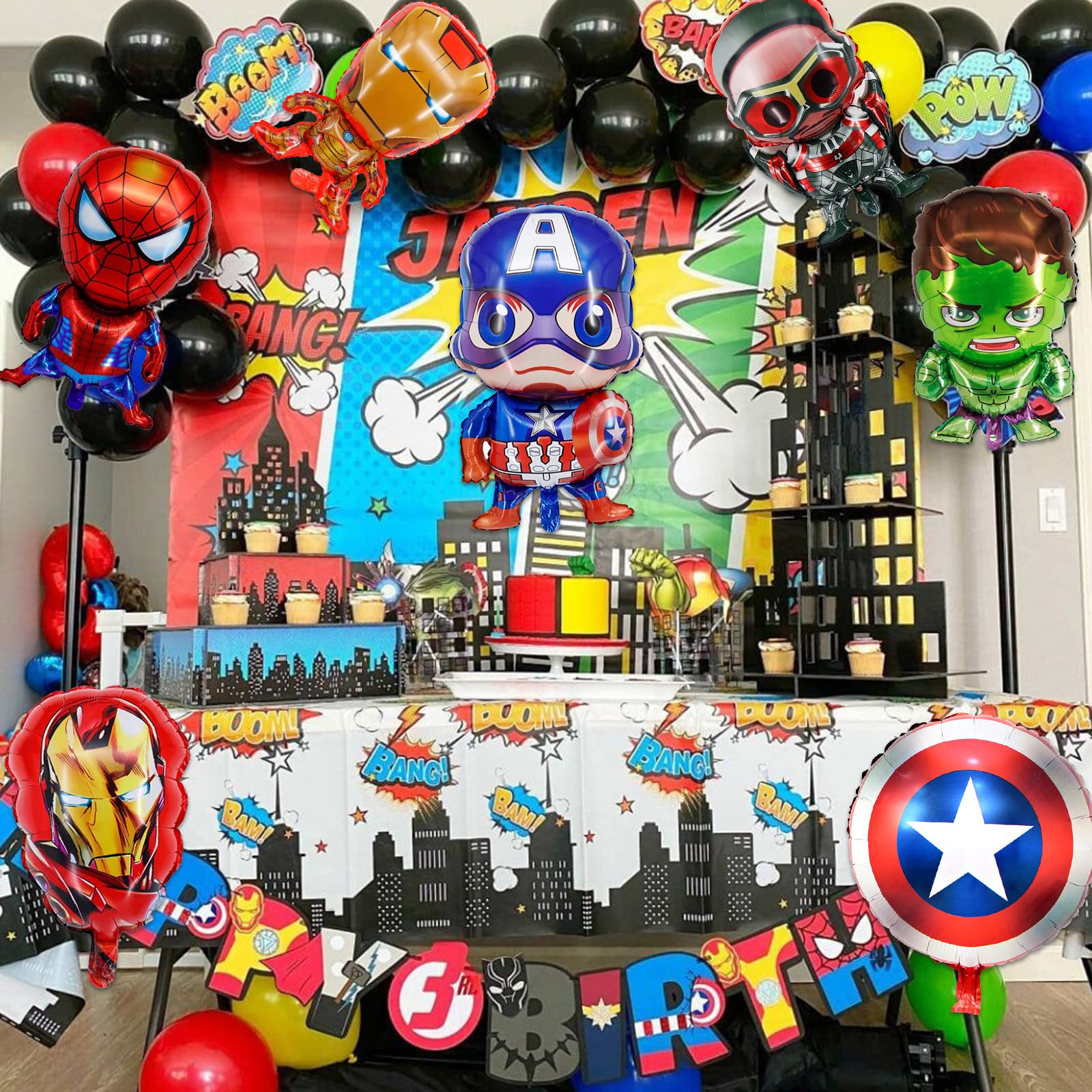 Superhero Balloons for Kids Birthday Baby Shower Super Hero Theme Party Decorations (Superhero)