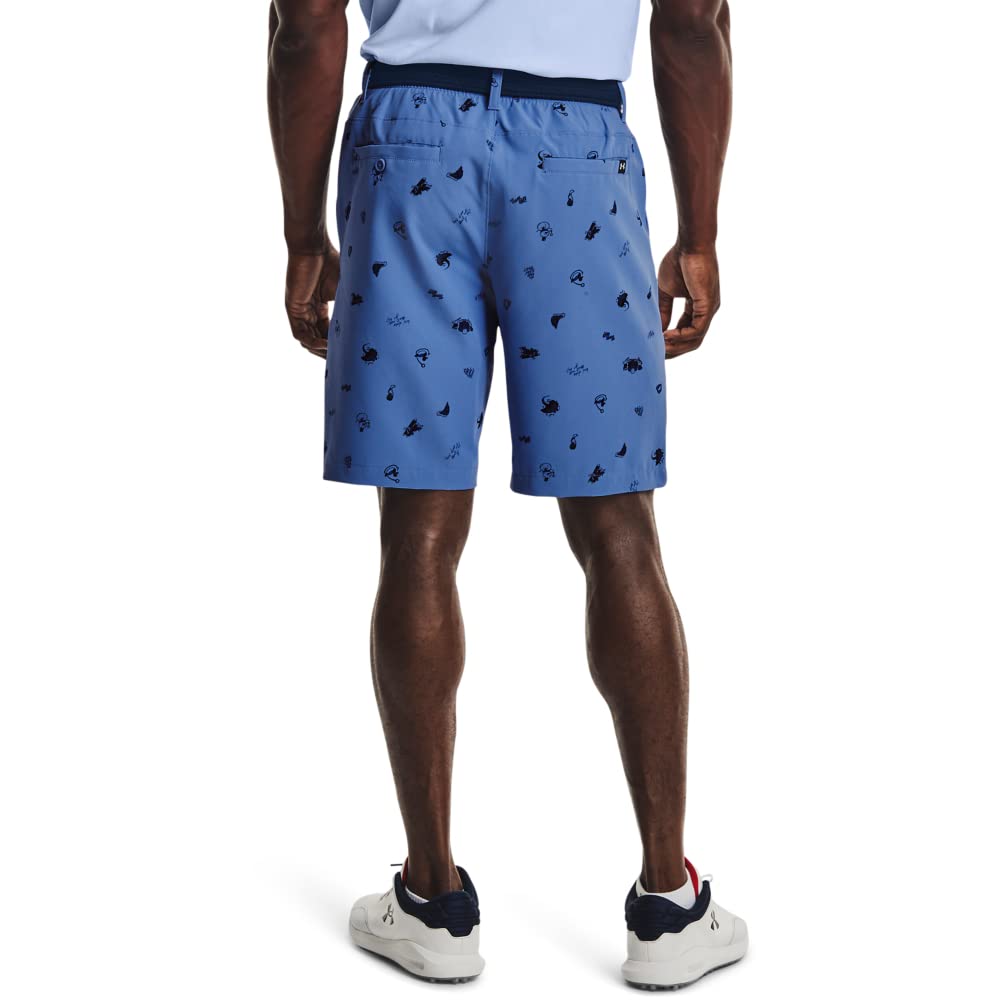 Under Armour Men's Vanish Showdown Printed Shorts, River (488)/Halo Gray, 34
