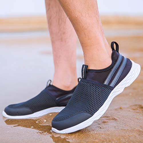 Ranberone Men's Water Shoes Lightweight Quick Drying Athletic Sports Aqua Shoes Size 11 Dark Blue