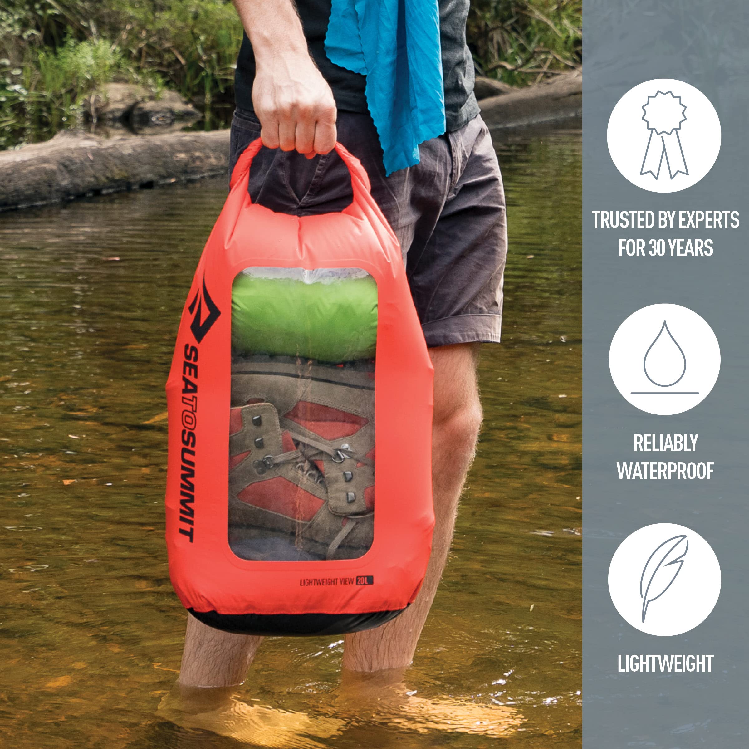 Sea to Summit View Dry Sack, See-Thru Dry Bag, 1 Liter, Pacific Blue