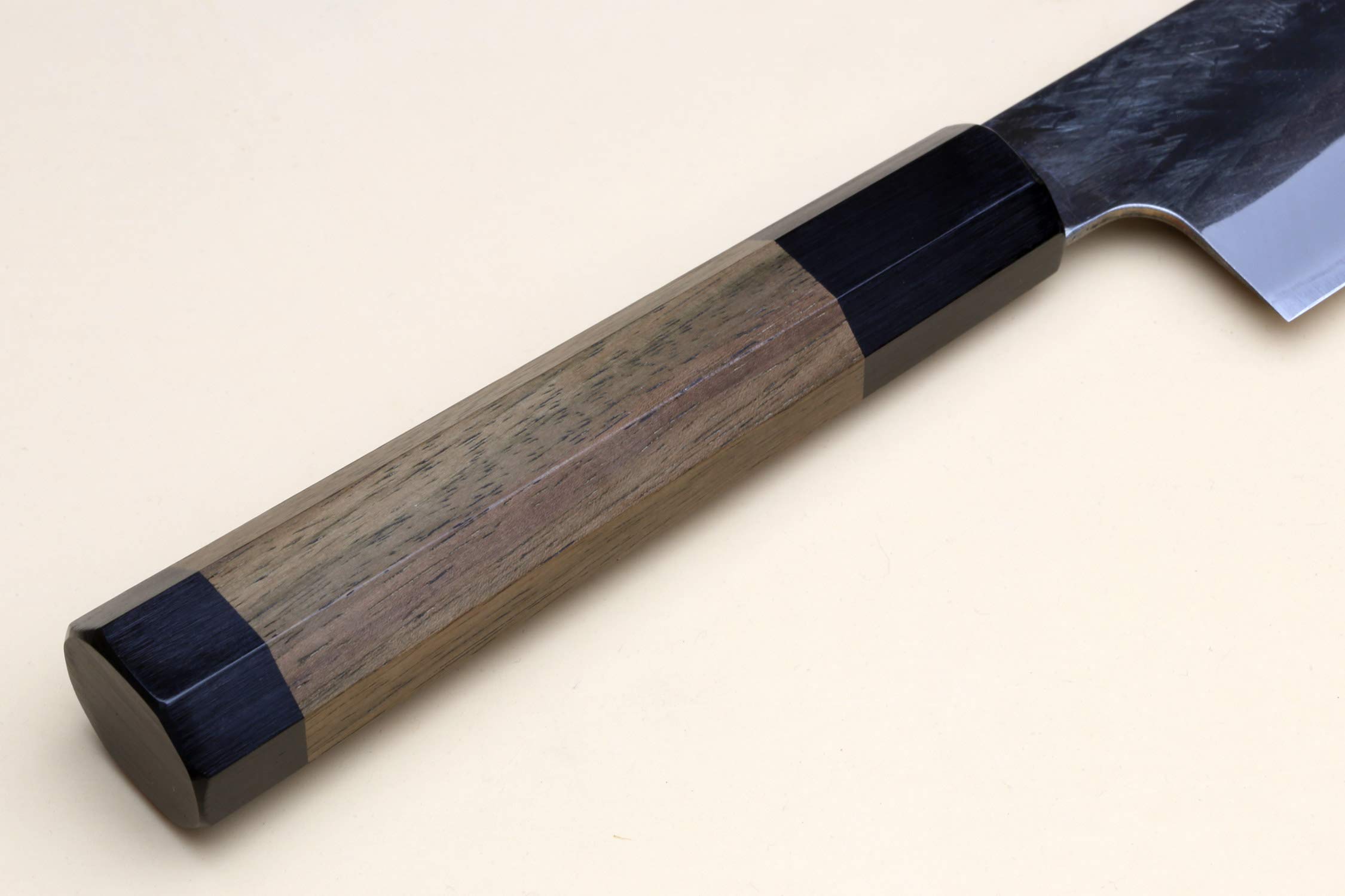 Yoshihiro Kurouchi Black-Forged Blue Steel Stainless Clad Gyuto Chefs Knife Ebony Handle (8.25'' (210mm) & No Saya)