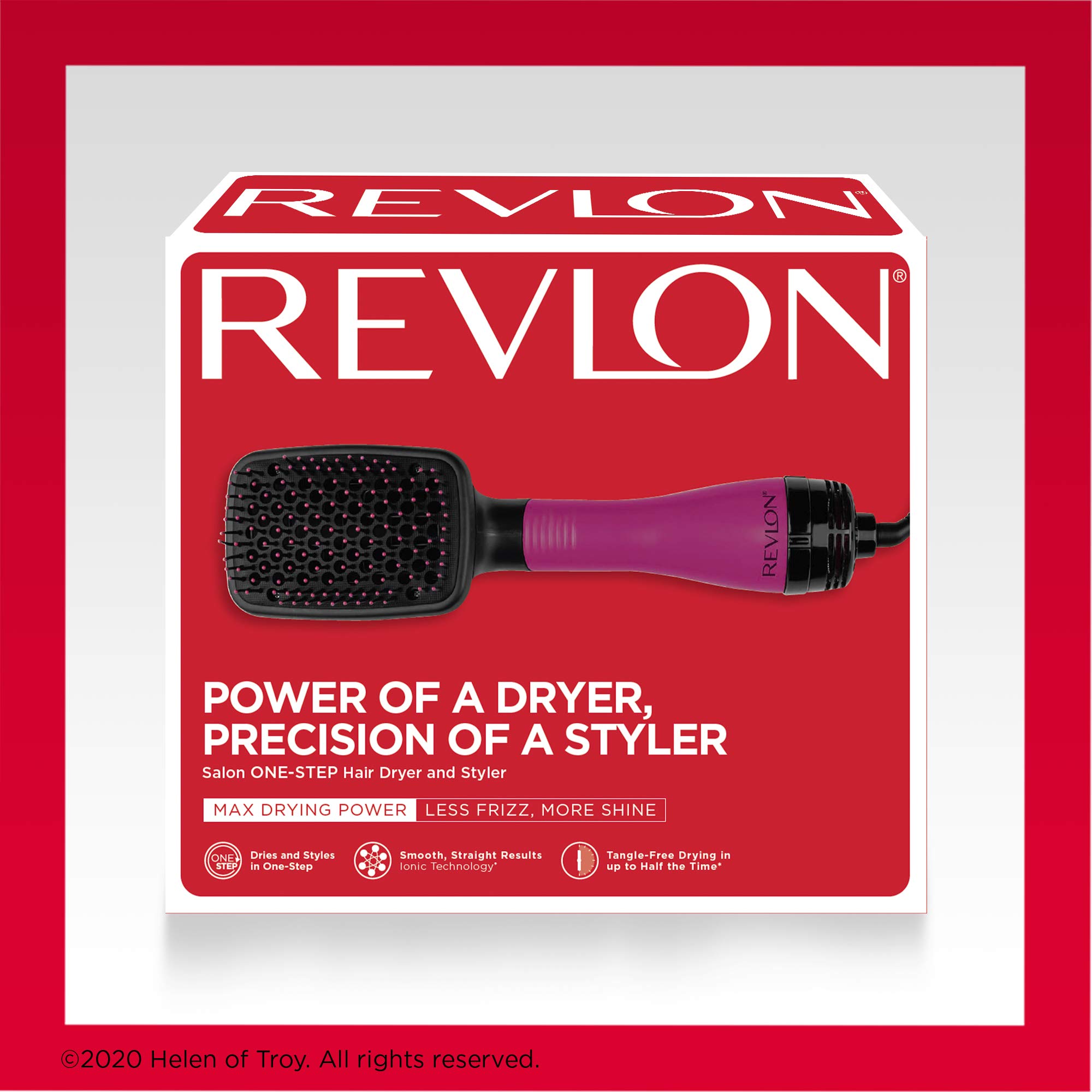 Revlon One-Step Hair Dryer and Styler | Detangle, Dry, and Smooth Hair, (Pink)