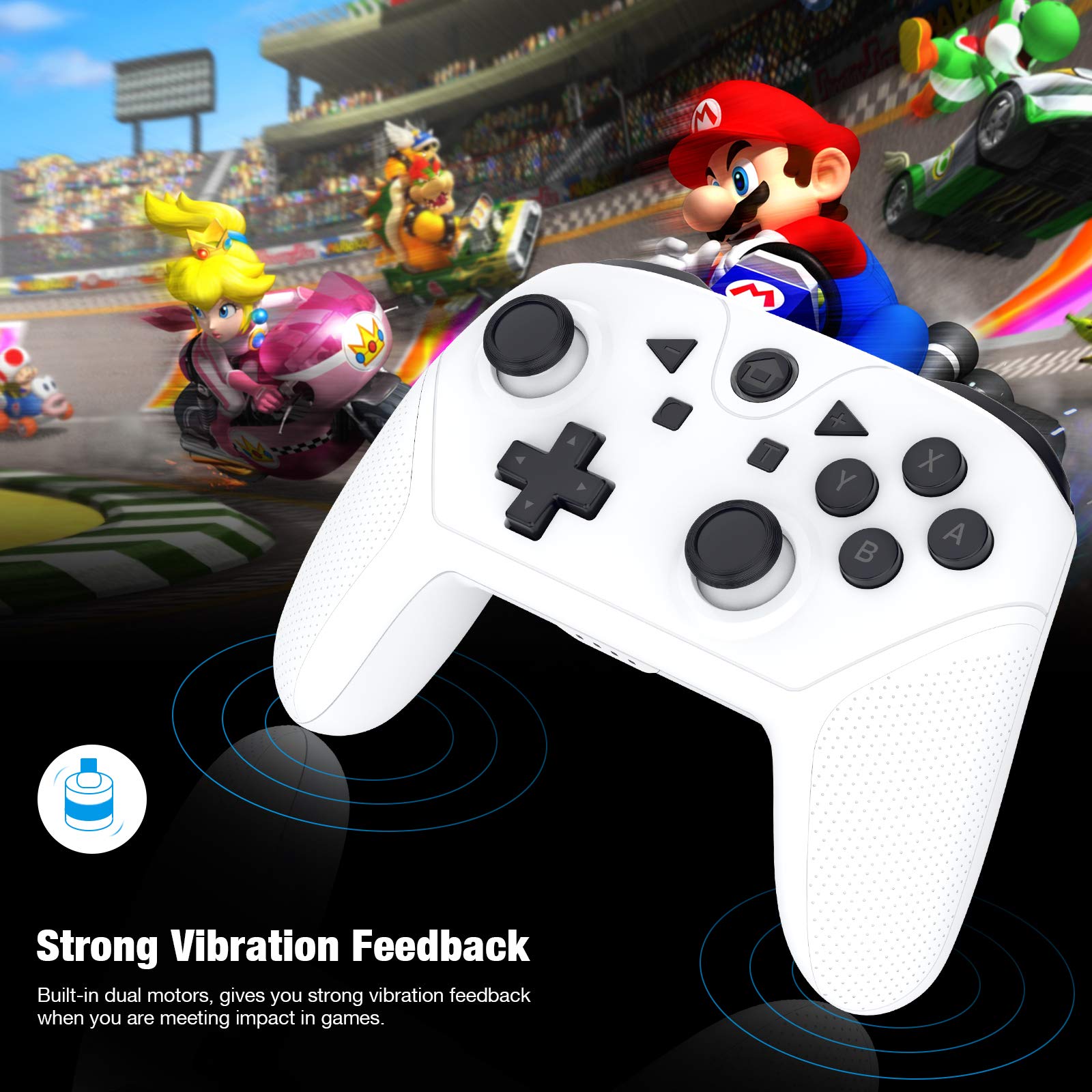 Switch Pro Controller for Switch/Switch Lite, YAEYE Wireless Motion Remote Pro Controller Gamepad Joystick with NFC/Wakeup/Turbo/Dual Vibration and Motion Control Function