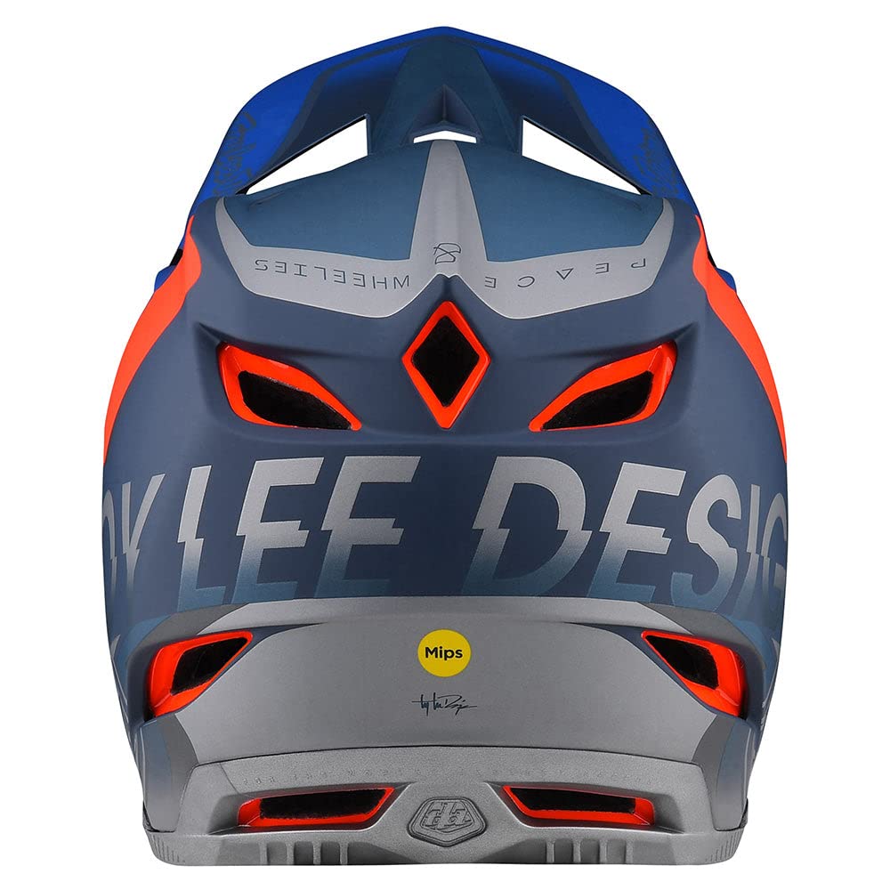 Troy Lee Designs D4 Composite Full-Face Bicycle Helmet. Max Ventilation Lightweight MIPS EPP EPS Racing Downhill DH BMX MTB Bicycling Cycling - Adult Men Women - Qualifier Slate/Red, Medium