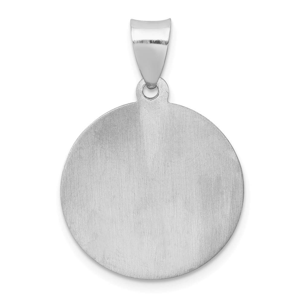Sonia Jewels 14k White Gold Catholic Patron Saint Jude Thaddeus Medal Brushed Matte Finish Pendant Charm - 21mm x 19mm