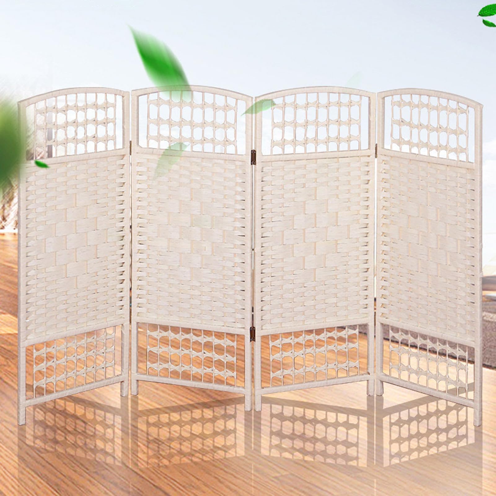 Portable Wall Partition Screen, 4 Panel Folding Privacy Screens, Room Divider Privacy Screen, Indoor Room Divider, Folding Privacy Screen for Office