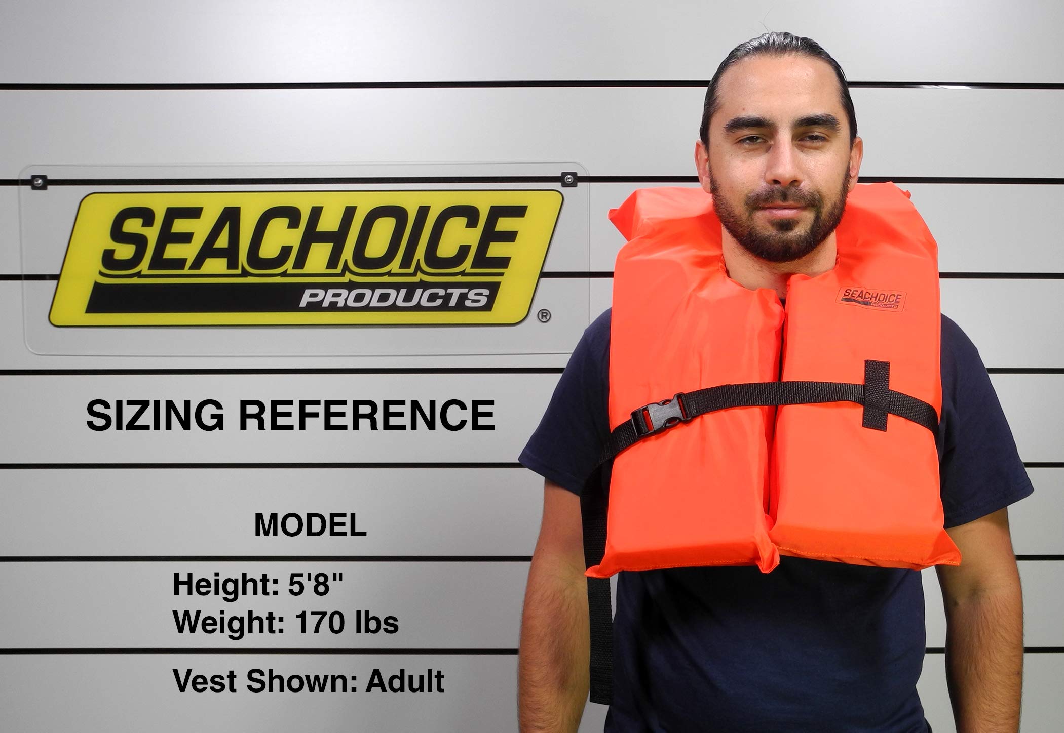 SEACHOICE 85520 Life Vest, Type II Personal Flotation Device – Orange – Adult