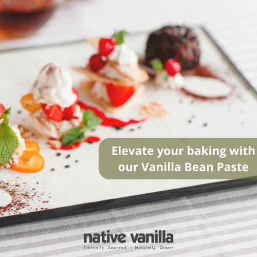 Vanilla Bean Paste - Native Vanilla - All Natural Pure Vanilla Bean Paste - Made with Organic Agave Syrup - For Cooking, Baking & Desserts - 100% Vegan & Kosher - Non-GMO & Gluten-Free - 4 oz
