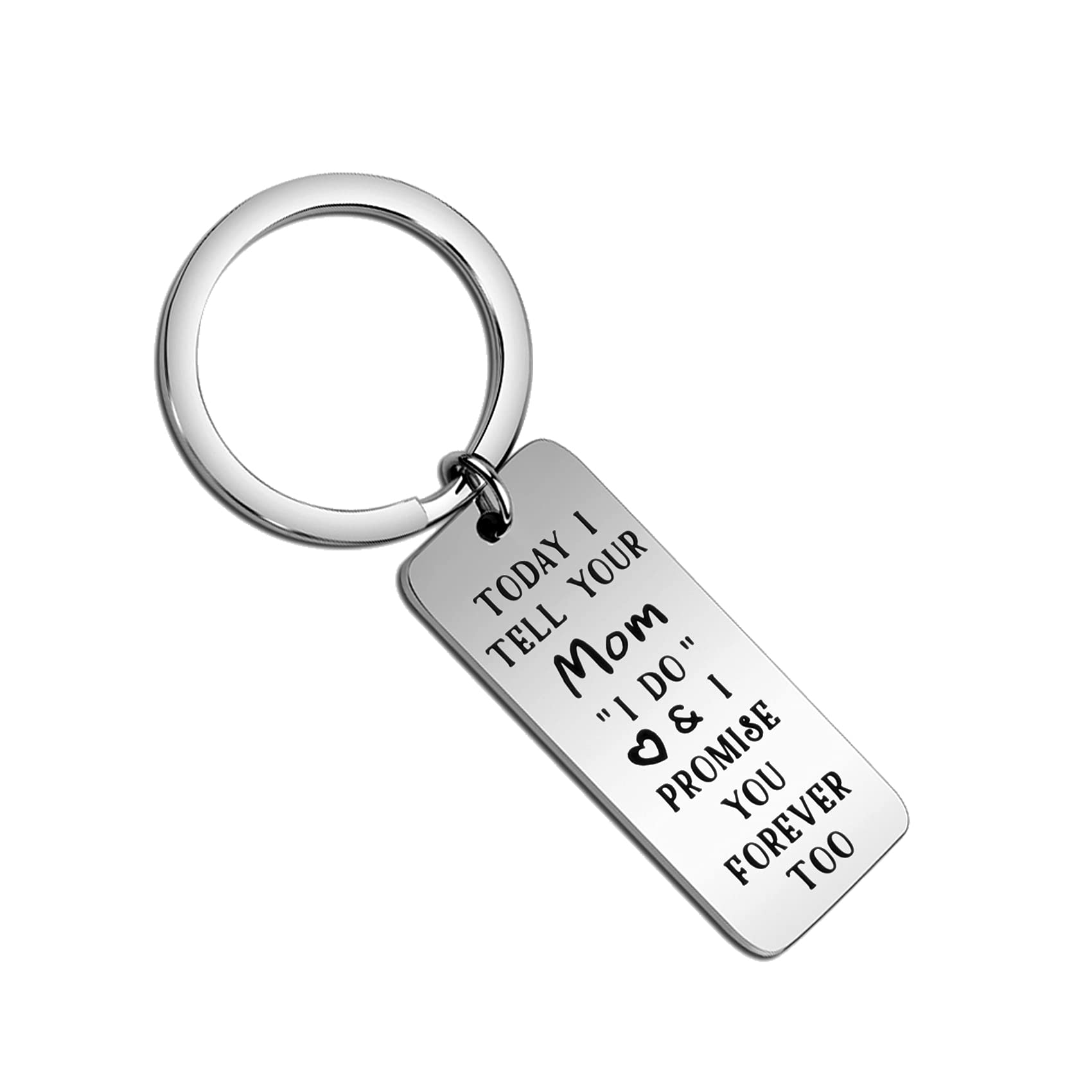Step Family Gifts Stepchild Stepdaughter Step Son Wedding Gift Today I Tell Your Dad Mom I Do Necklace Keychain(Keychain)