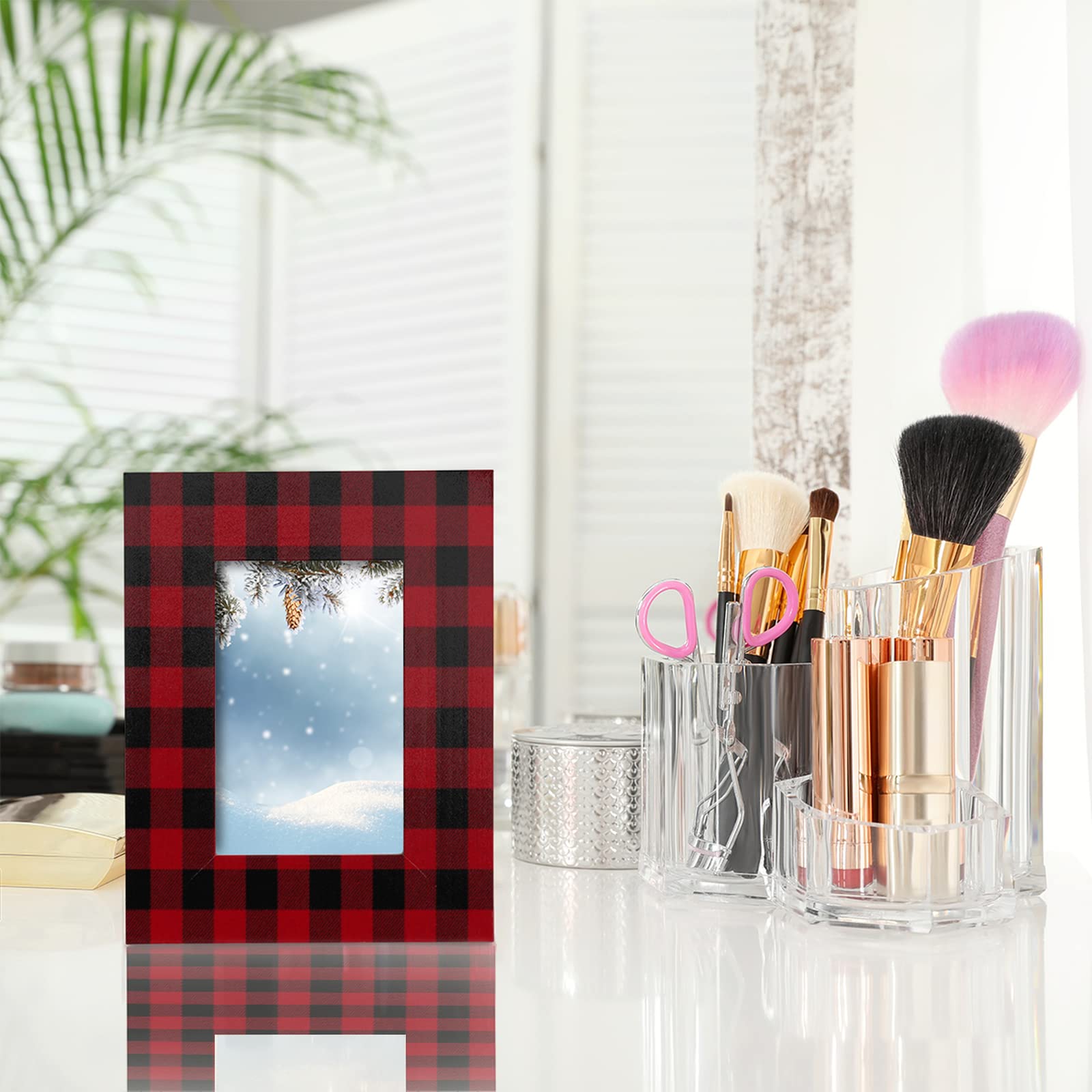 Pardick Spider Web Red 4x6 Picture Frame Wood Photo Display Without Mat Photo Frames for Tabletop Decor