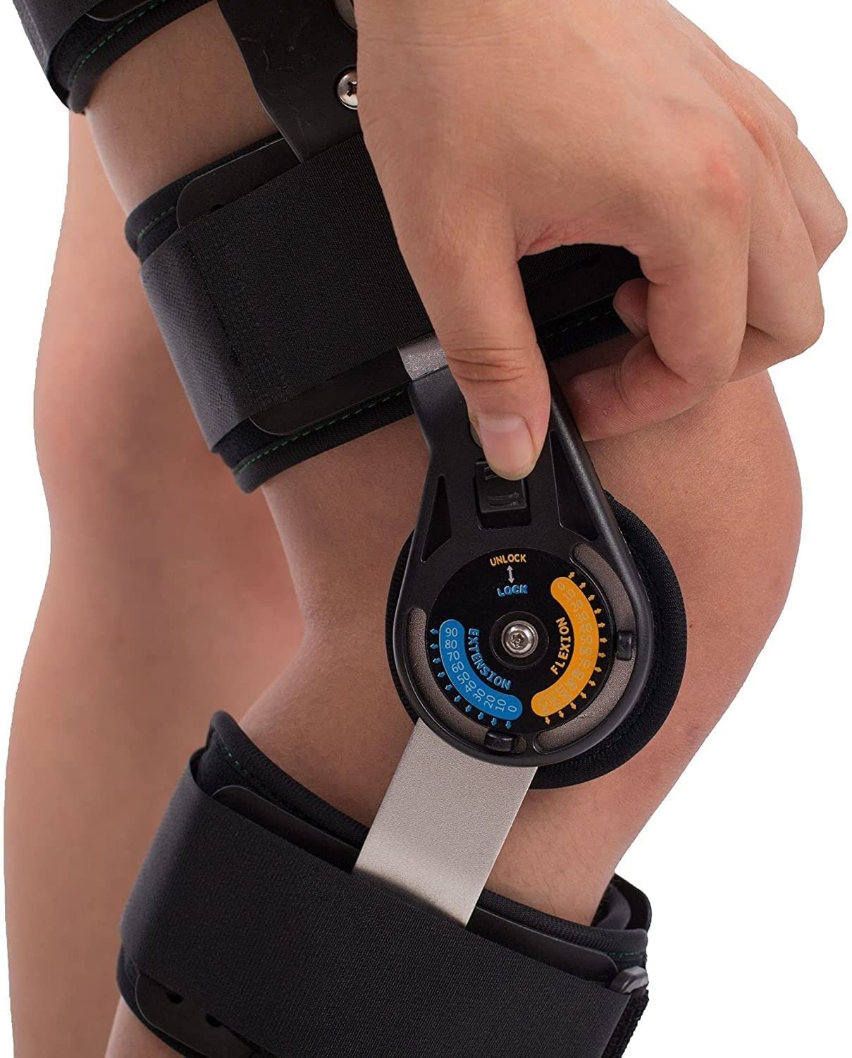 XBJYDMBDD ROM Knee Brace Hinged Knee Brace Patella Injury Fixator Bracket Medical Orthopedic Protector Adjustable Leg Stabilizer Knee Orthosis Splint Adjustable Knee Immobilizer