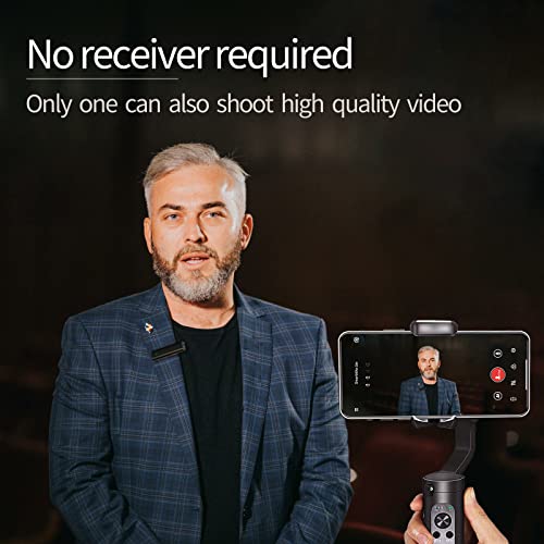 SabineTek Wireless Bluetooth Microphone, Lavalier Lapel Microphone for iPhone Android Smartphone, Clip -on Recording Mic for Vlogger, YouTube, Interview, Video (SmartMike Lite)