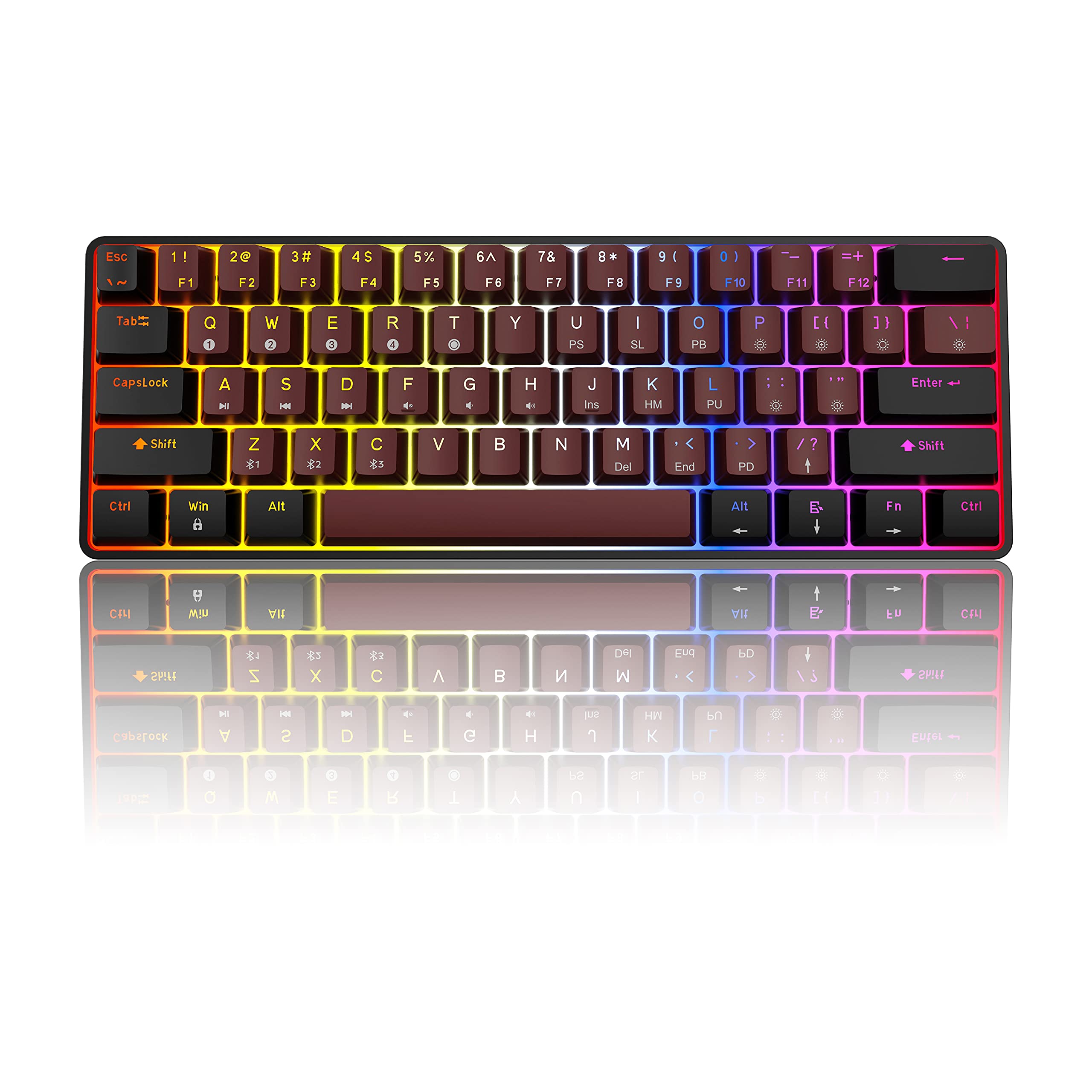 TMKB GK61 60% Mechanical Gaming Keyboard,Hot Swap Dual-Mode RGB Blacklit Ultra-Compact Mini Compact 61 Keys Keyboard for PC/Mac Gamer Full-Key Programmable (Red Switch)