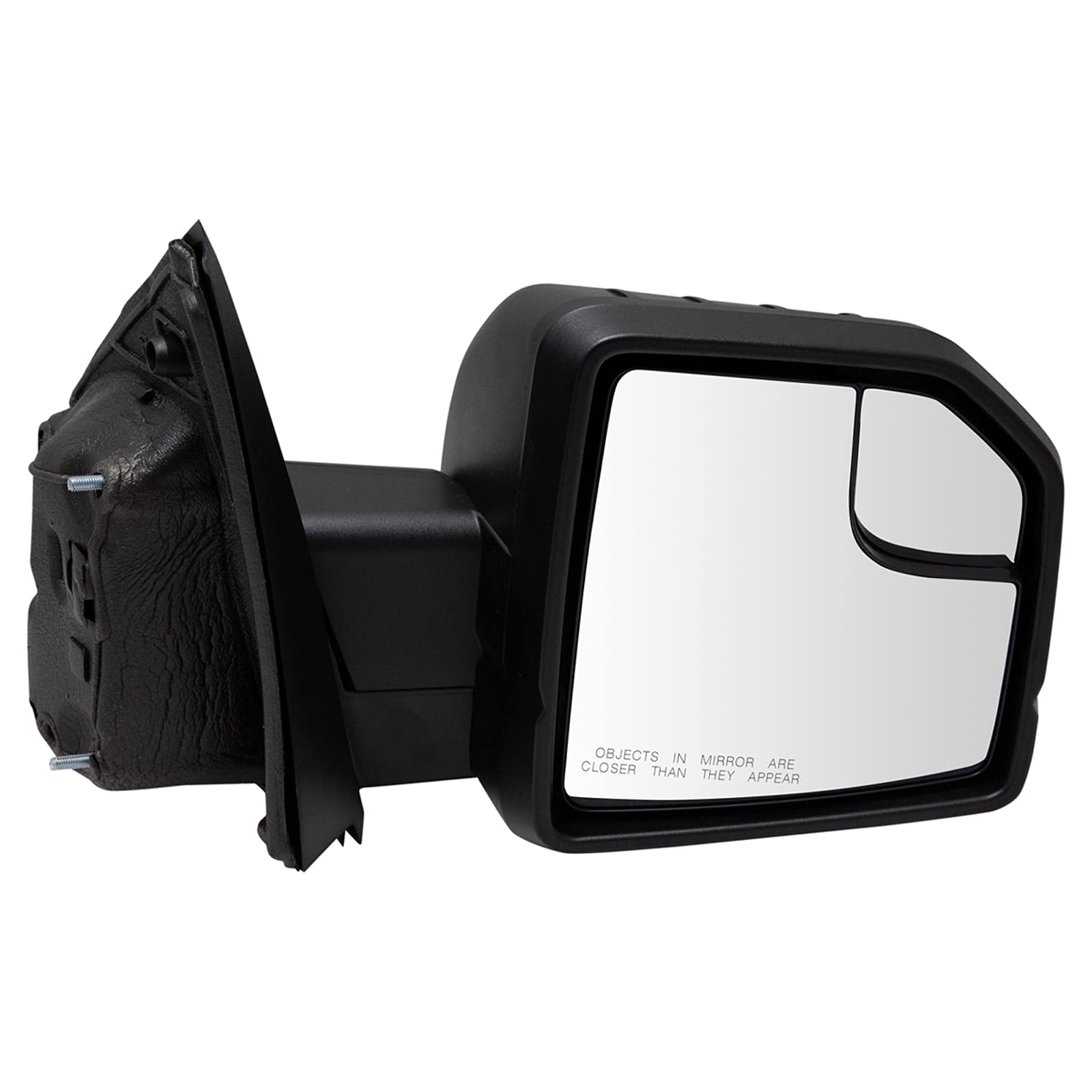 TRQ Mirror Power Heated LED Turn Signal Textured Black RH for F150 with Temp