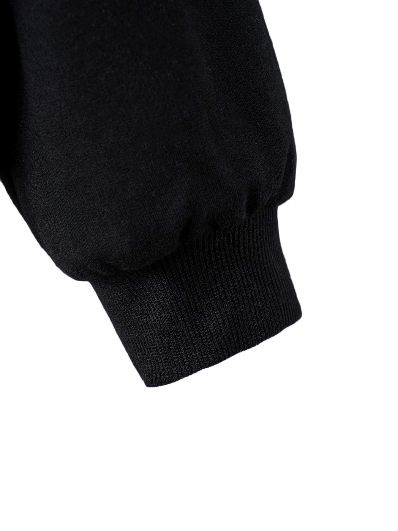 SweatyRocks Women's Letter Print Round Neck Long Sleeve Pullover Sweatshirt Top Letter Black M