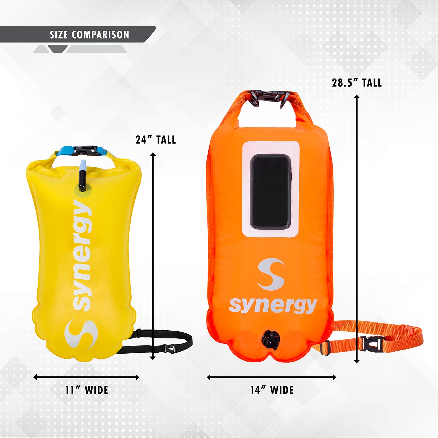Synergy Swim Buoy for Triathlon and Open Water Swimming (Orange, 28L)