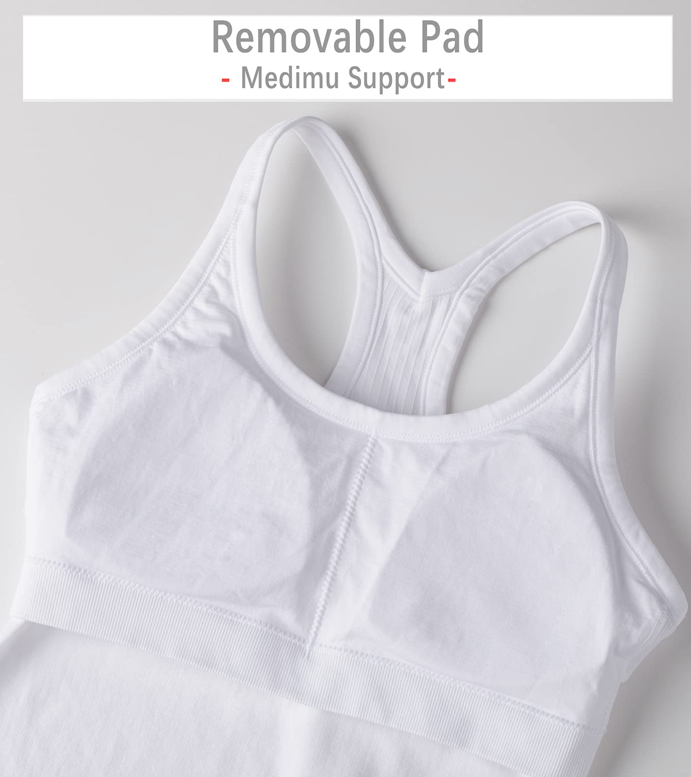 Womens Ribbed Tank Tops with Built in Bra Racerback Workout Tank Tops White