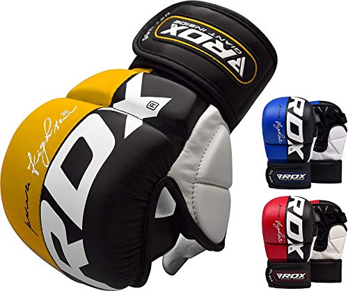 RDX MMA Gloves for Martial Arts Training and Sparring, Mitts for Grappling, Kickboxing, Muay Thai, Punching Bag & Cage Fighting Men Women Home Gym Use